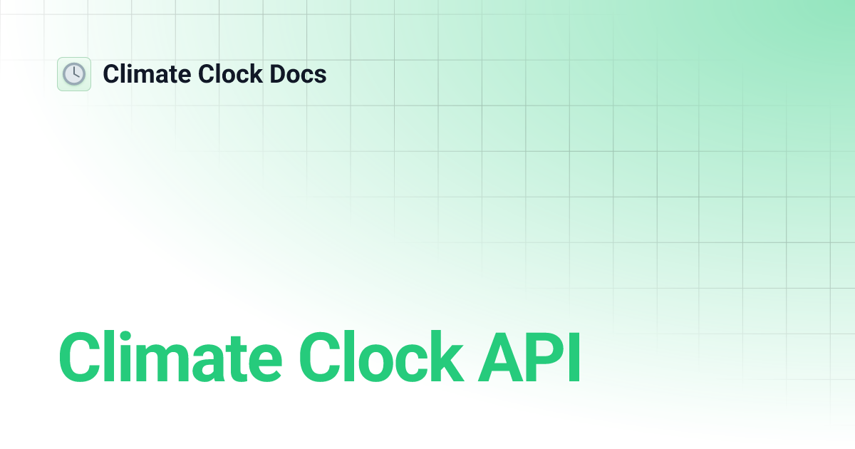 Climate Clock API | Climate Clock Docs
